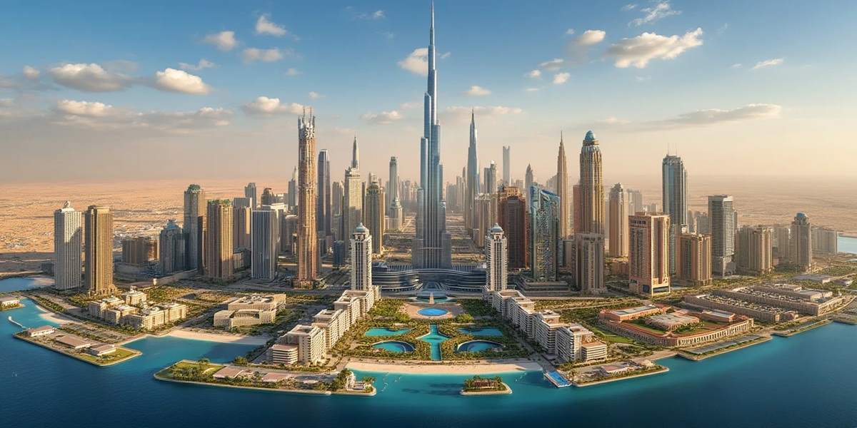 Collage of Emaar's iconic developments showcasing their real estate legacy